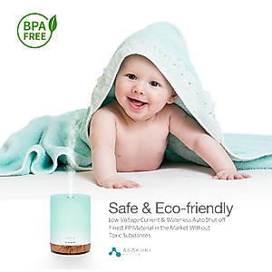 ASAKUKI 300ml Essential Oil Diffuser Set, Aroma Dffuser and Essential Oil Blends