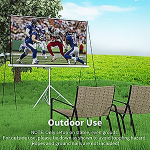 Projector Screen Portable Indoor Outdoor with Stand 4K Ultra HD Wide Viewing Angle 100 Inch 4:3 Wrinkle-Free Design Tripod Projection Screen Easy to Clean for Home Theater ,Office, School by CUETHOU