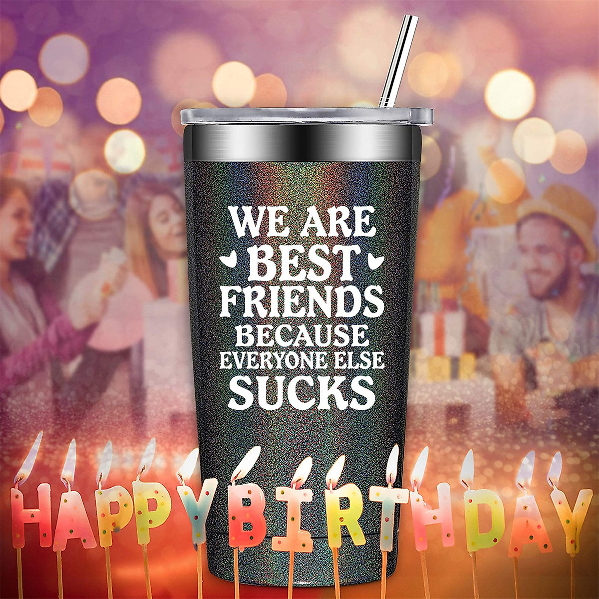 Fufendio Gifts for Women Friends - Best Friend Birthday Gifts for Women - Friendship Gifts, Valentines Day Gifts for Friend Female - Insulated Coffee Mug Tumbler Cup