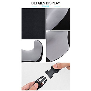 Car Seat Headrest Pillow, Ergonomic Design Memory Foam Neck Support Pillow Head, for Support to Our Necks, Shoulders, and Heads, for Sleeping and Resting in Home, Work, Car (Black)