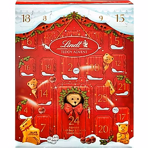 Lindt Bear & Friends Advent Calendar, 24 Fine Milk and White Chocolates, 250g