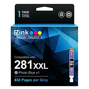 E-Z Ink (TM) Compatible Ink Cartridge Replacement for Canon CLI-281XXL CLI 281 XXL to use with PIXMA TS8120 TS9120 (Photo Blue, 1 Pack)