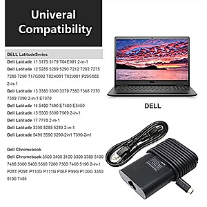 65W 45W Dell Laptop Charger USB C for Dell Latitude 5420 5520 5320 7420 7430 7400 7370 7390 7275 7285, XPS 13 7390 9350 9380 9370 9360 9310 9365 9300 9550 USB C Laptop Charger