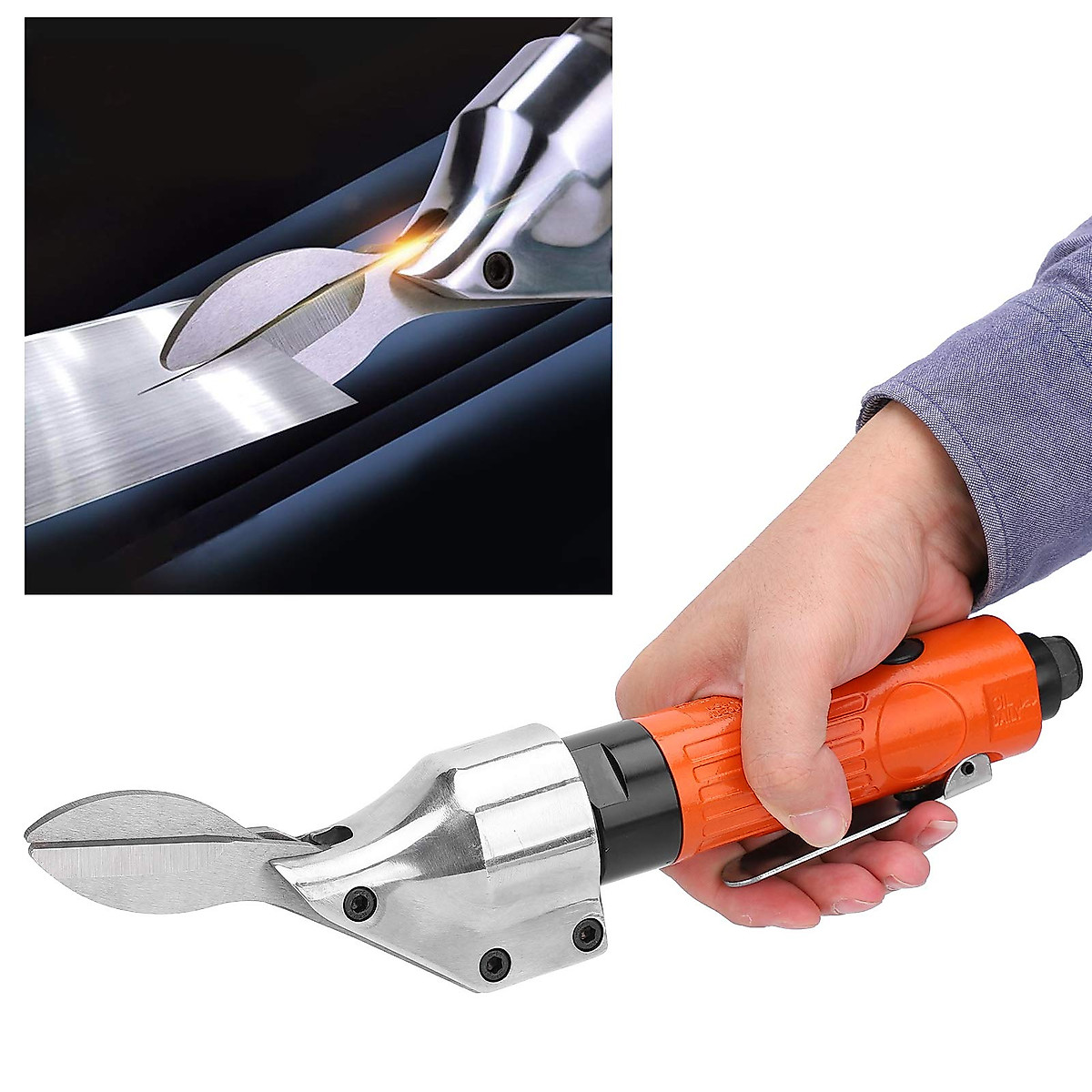 1/4in Air Shears, 2500rmp Pneumatic Metal Cutter Steel Straight Blade Scissors for Automobile Maintenance, Hardware Processing