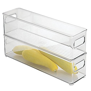 iDesign Fridge Organiser, Stackable Storage Container with Handles, Small BPA-free Clear Drawer Organizer for Kitchen, Fridge and Refrigerator, Practical Organization for Kitchen