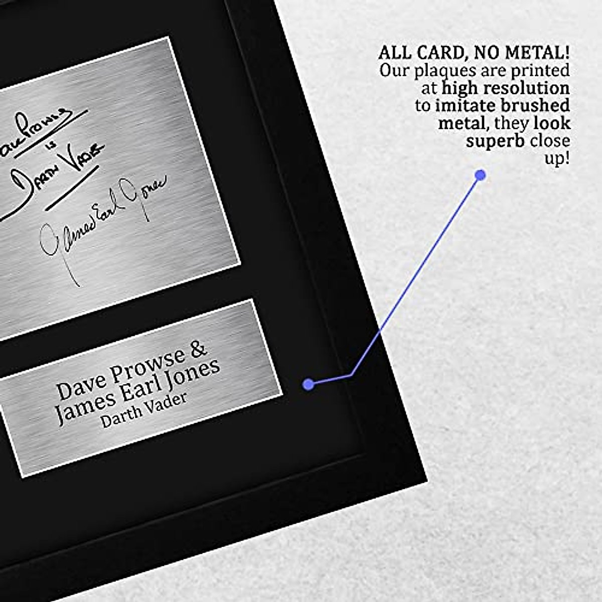 HWC Trading Dave Prowse & James Earl Jones USL Framed Signed Printed Autograph Star Wars Darth Vader Print Photo Picture Display - US Letter Size