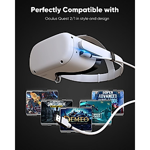 Snowkids 16Ft Link Cable [for Oculus Quest 2/Pico 4] VR Accessories PC Steam, High Speed Data Transfer Cord, USB 3.0 to USB C Cable for VR Headset Gaming