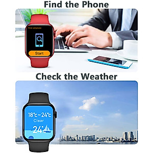 Aeifond Smart Watch for Women Men, Fitness Tracker Watch with Call/SMS/Heart Rate/SpO2/Pedometer/Runing Sports Boys Smartwatch with Bluetooth Call Compatible Android/iOS Phones iPhone (Black)