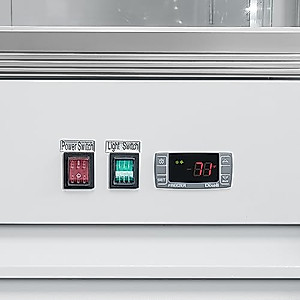 KoolMore MDF-2GD-45C-WH 53 in. Commercial Two Glass Door Display Upright Freezer Merchandiser in White 45 Cu. Ft