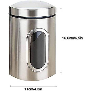 Storage Jars with Lids Kitchen Cylinder Food Storage Containers 304 Stainless Steel Jars With Airtight Lids Small Coffee Canisters, Rustic Home Decor,Pantry Organization And Storage For Tea Snacks Sug