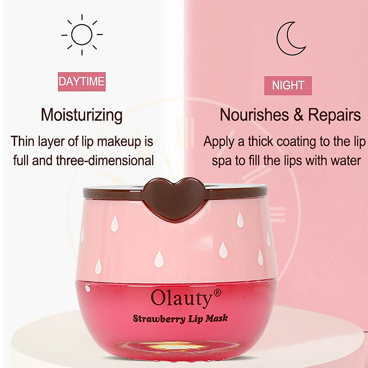 2 PCS Strawberry Sleeping Lip Mask, Bee Lip Balm Lip Mask Honey Pot Propolis Moisturizing Lip Balm with Stick,Plumping Lip Hydrating Prevention Dry & Cracked Lip Scrubs Exfoliato Lip Wrinkle Skin Care