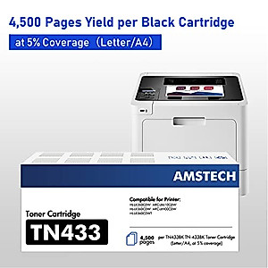 TN433BK Toner Cartridge 1 Pack Black High Yield Compatible Replacement for Brother TN433 TN-433 TN 433 for Brother MFC-L8900Cdw HL-L8360Cdw HL-L8260Cdw HL-L8360Cdwt 8900Cdw 8360Cdw Printer