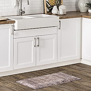 nuLOOM Traditional Perisan Border Kitchen or Laundry Comfort Mat, 20" x 36", Rust