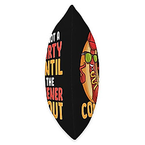 Funny Hotdog Buns Hot Dog Funny Hotdog Hot Dogs Its Not A Party Until The Wiener Comes Throw Pillow, 16x16, Multicolor