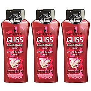 GLISS Hair Repair Shampoo, Color Guard for Colored of Highlighted Hair, 13.6 Ounces (Pack of 3)