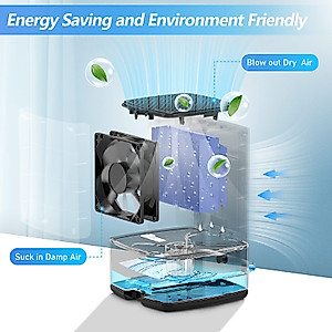 ToLife Dehumidifiers for Home 45 OZ Dehumidifier for Room with Auto-Off, Quiet Small Dehumidifier for Bathroom,Bedroom,RV, Closet 500 sq.ft