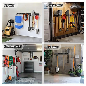 Garage Garden Tool Organizer Wall Mount, Heavy Duty Garage Tool Storage Rack 48 Inches, Max Load 330lb - Shovel, Rake, Folding Chair, Weed Eater Storage