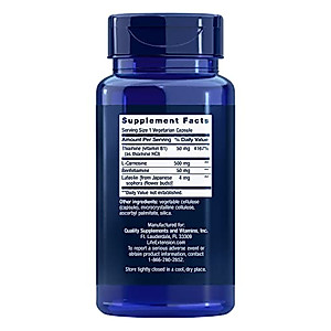 Life Extension Super Carnosine 500mg - For Muscle Recovery - L-Carnosine Supplement with Benfotiamine, Vitamin B1, Luteolin For Healthy Aging - Non-GMO, Gluten-Free - 60 Vegetarian Capsules
