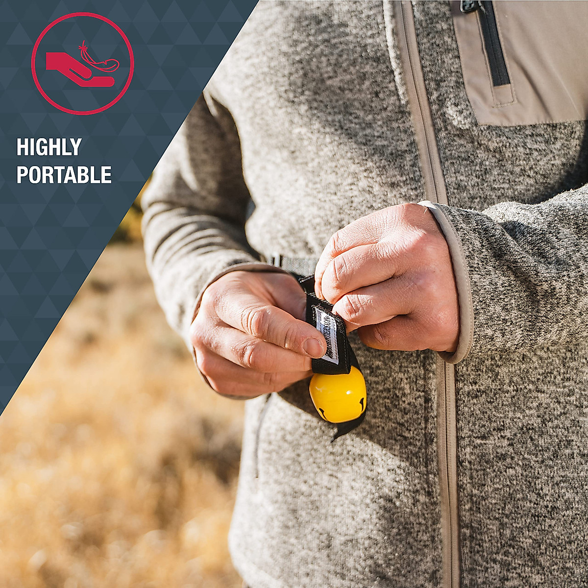 SABRE Frontiersman Bear Bell, Magnetic Silencer, Durable Hook and Loop Strap Attachment, Helps To Prevent Startling Bears While Hiking