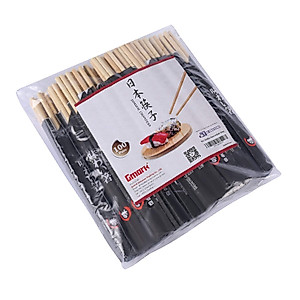 Disposable Chopsticks Pack of 100 Pair, 9" Japanese Style Sleeved Sushi Chopsticks by Gmark GM1038