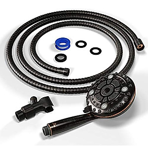 Aquarius Mist Handheld Oil Rubbed Bronze Shower Heads with Handheld Spray and Hose (Extra Long) Spa Grade High Pressure Showerhead wand With 6 Spray Settings – Adjustable Mount Holder & Teflon Tape
