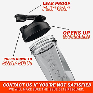 HELIMIX 2.0 Vortex Blender Shaker Bottle 28oz | No Blending Ball or Whisk | USA Made | Portable Pre Workout Whey Protein Drink Shaker Cup | Mixes Cocktails Smoothies Shakes | Dishwasher Safe
