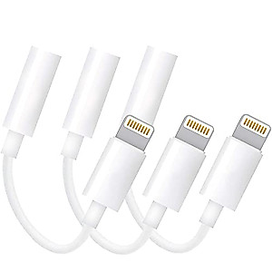 (Apple MFi Certified) Lightning to 3.5mm Headphone Jack Adapter, 3 Pack iPhone to 3.5mm Audio Aux Jack Adapter Dongle Cable Converter Compatible with iPhone 13 12 11 Pro XR XS Max X 8 7 iPad