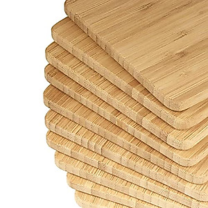 BambooMN Small Premium Bamboo Serving and Cutting Board, Charcuterie, Home and Everyday use - 7.9" x 5.5" x 0.4" - 10 pcs