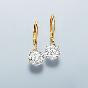 Ross-Simons 4.00 ct. t.w. CZ Drop Earrings in 14kt Yellow Gold