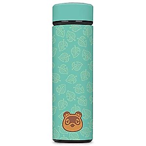 Controller Gear Animal Crossing 17oz, Insulated, Stainless Steel, Leak Proof, Water Bottle (Teal Leaves)