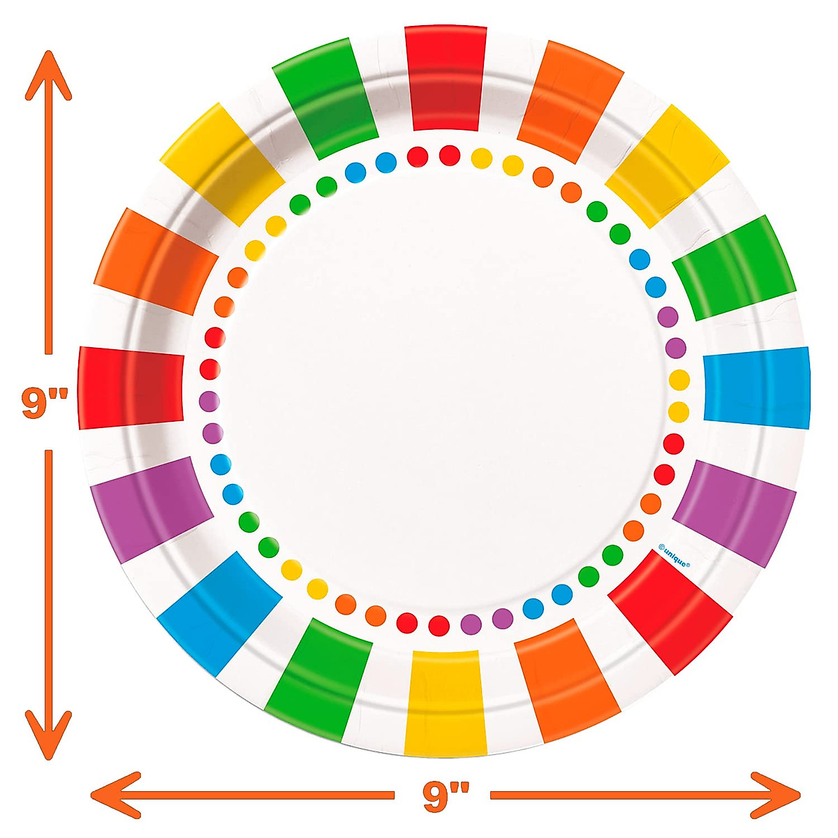 Lobyn Birthday Party Plates and Napkins Vibrant Birthday Rainbow Design 16 counts each of 9" Lunch Plates, 16 counts 6.5" Folded Lunch Napkins Perfect for Happy Birthday Celebrations