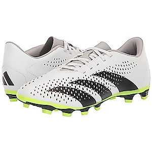 adidas Unisex Predator Accuracy.4 Firm Ground Sneaker, White/Core Black/Lucid Lemon, 10.5 US Men