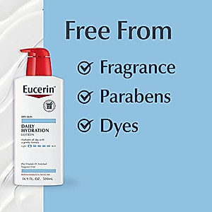 Eucerin Daily Hydration Lotion - Light-weight Full Body Lotion for Dry Skin - 16.9 fl. oz. Pump Bottle (Pack of 3)