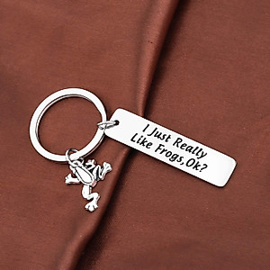 KUIYAI Frog Lover Gift Frogs Owner Lover Frog Gifts Frog Charm Kychain I Just Really Like Frogs, Ok (Like Frogs KS)