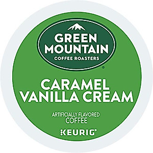 Green Mountain Coffee Roasters Caramel Vanilla Cream Coffee, Keurig Single-Serve K-Cup pods, Light Roast, 96 Count (4 Packs of 24)