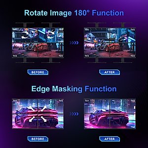 HDMl Video Wall Controller 2x2 4K, PORTTA Video Wall Processor with 11 Splicing Modes, RS232, 180° Rotate, Audio Extractor, 2x2,1x2,1x3,1x4,2x1,3x1x4x1, 4 tv Screens into 1 Wall Display