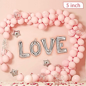 BEISHIDA 50Pcs Light Pink Party Balloons 5 Inch Light Pink Balloon Matte Latex Ballon White Round Balloons for Party Birthday Wedding Graduation Anniversary Baby Shower