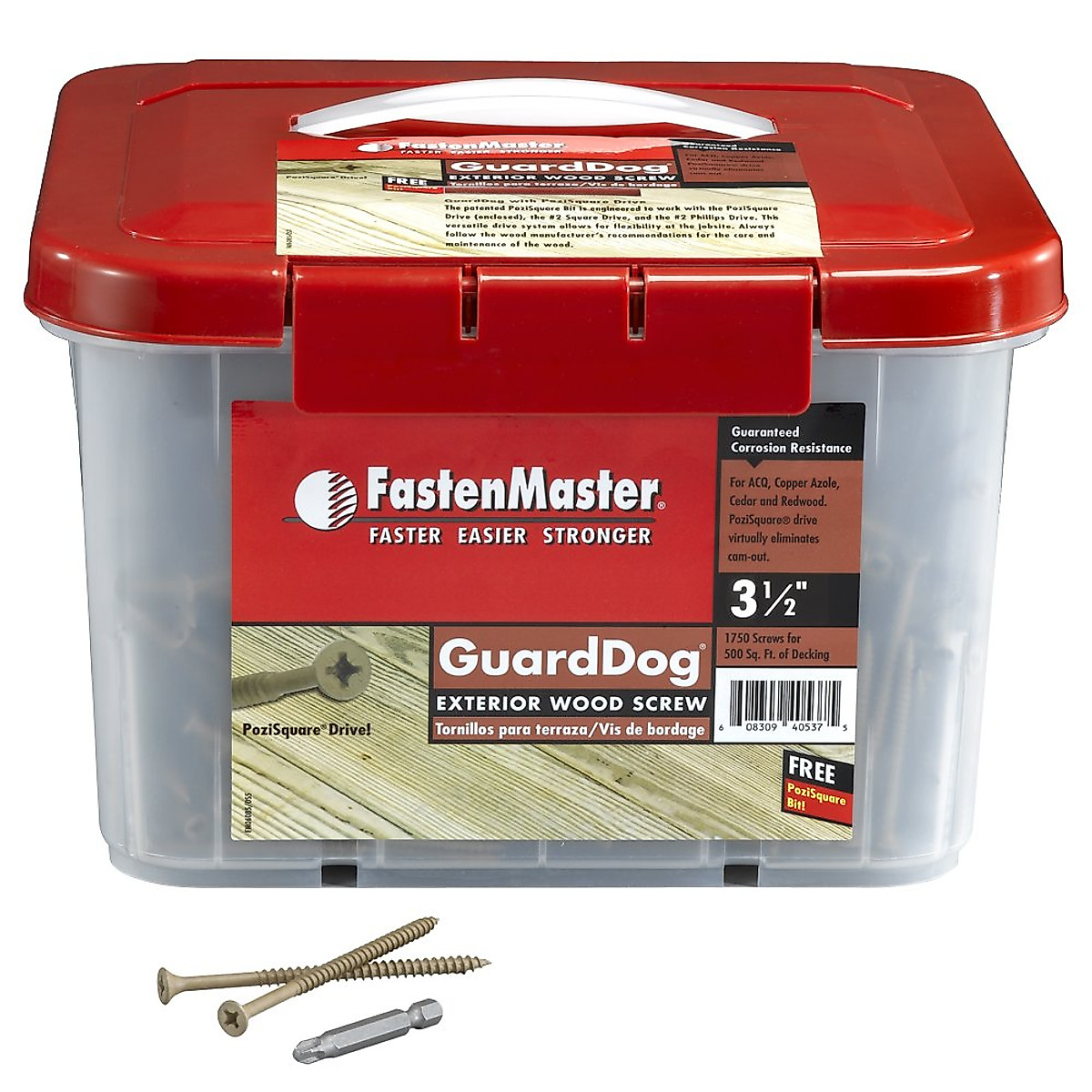 FastenMaster, Tan, FMGD312-1350 3-1/2-Inch GuardDog Exterior Wood Screw, 1350-Pack, 3-1/2", 1350 Count