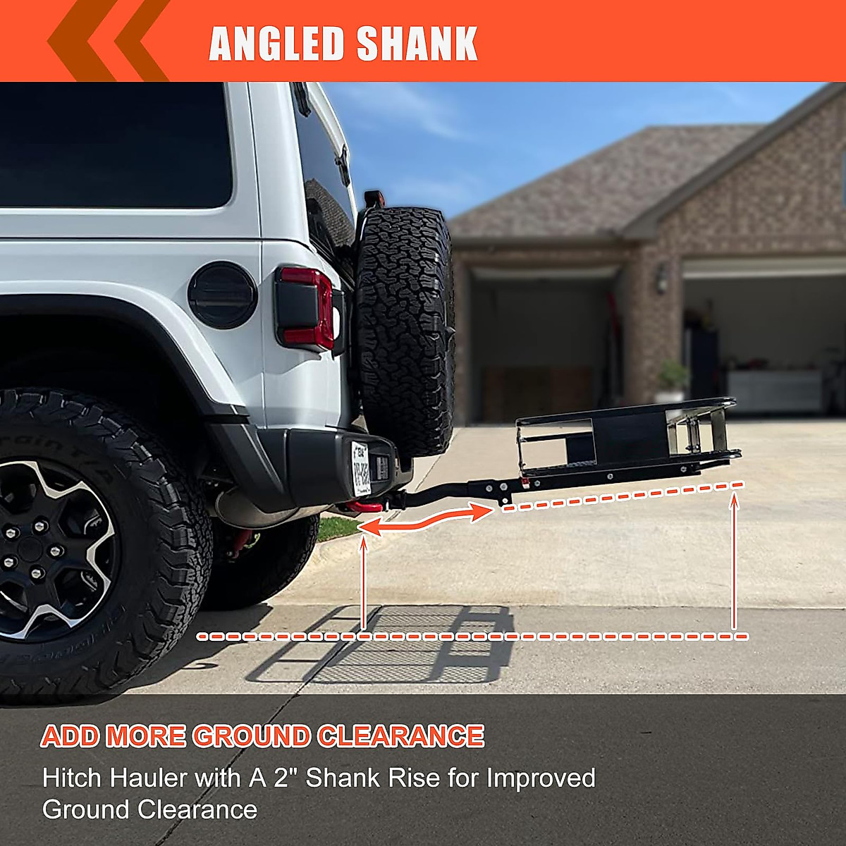 MeeFar Folding Hitch Mount Cargo Carrier Basket 60" X 20" X 6"+Waterproof Cargo Bag 16 Cubic Feet(58" 19" 24"),Hauling Weight Capacity of 500 Lbs and A Folding Arm.with Hitch Stabilizer,Net and Straps