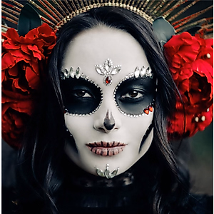 12Sets Noctilucent Face Jewels-Luminous Face Gems- Halloween Fluorescent Rhinestone Stickers Eye Body Euphoria Makeup Jewelry Glow in the Dark for Carnival Rave Festival Accessory Nail Art Decorations