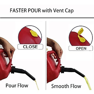 Gas Can Spout Replacement Universal Kit Leakproof Angle Nozzles Gasket Filter Screen Vent Cap Drill Bit for Old Style Gas Can Compatible with Midwest Blitz Gott Rubbermaind Essence Scepter (4black)