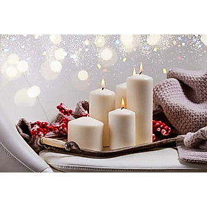 3 X 6 Pillar Candles Bulk Event Pack Round Unscented Premium Wax Pillar Candles for Wedding, Spa, Party, Birthday, Holiday, Bath and Home Decor - Set of 12 (3X6, Ivory)