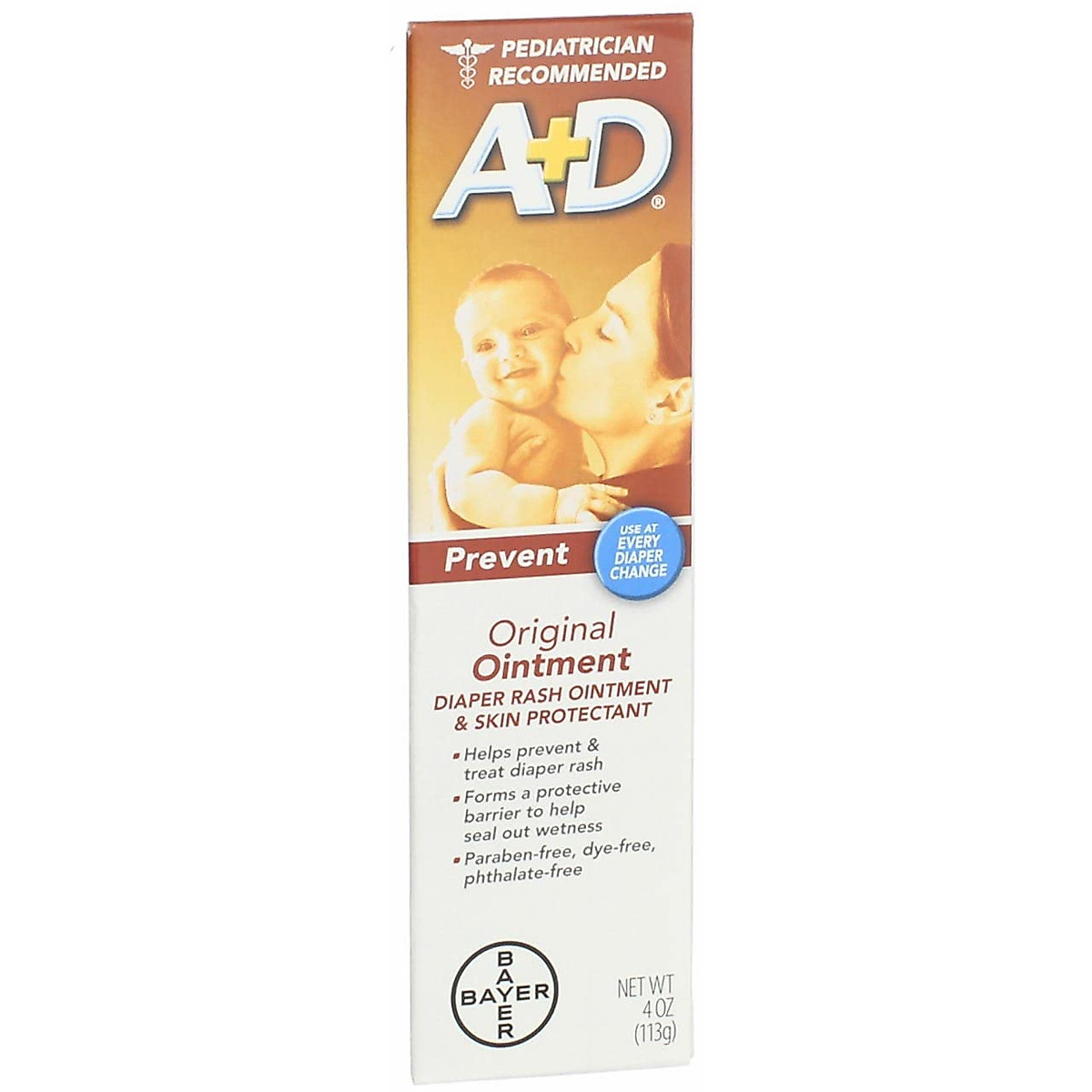 A&D Diaper Rash Ointment Skin Protectant Original - 4 oz, Pack of 5