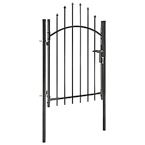 vidaXL Garden Gate Steel 39.4"x68.9" Black