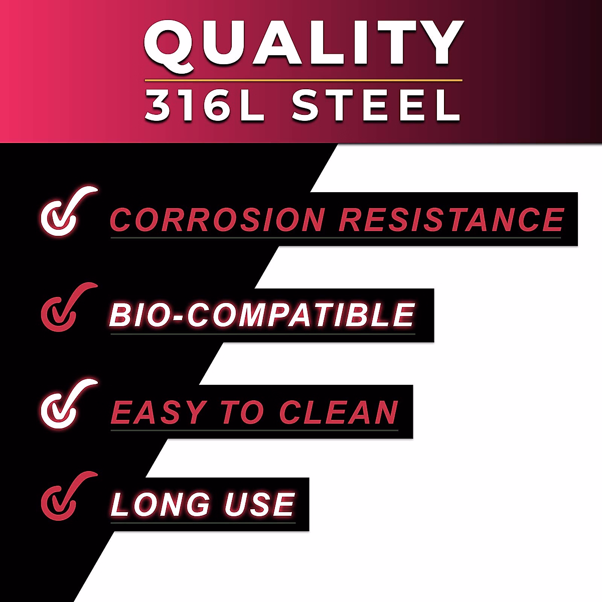 bodyjewellery 14G 14 Gauge 1.6mm 18mm Black surgical steel tongue rings straight bars balls barbells ALDH Piercing Set of 6