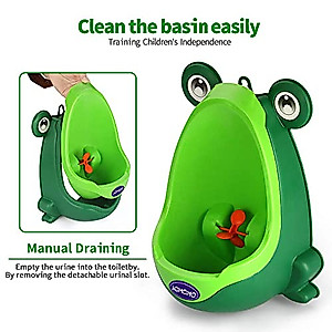 AOMOMO Frog Potty Training Urinal for Boys Toilet with Funny Aiming Target Green