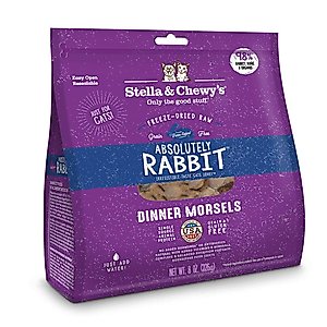 Stella & Chewy’s Freeze-Dried Raw Cat Dinner Morsels – Grain Free, Protein Rich Cat & Kitten Food – Absolutely Rabbit Recipe – 8 oz Bag