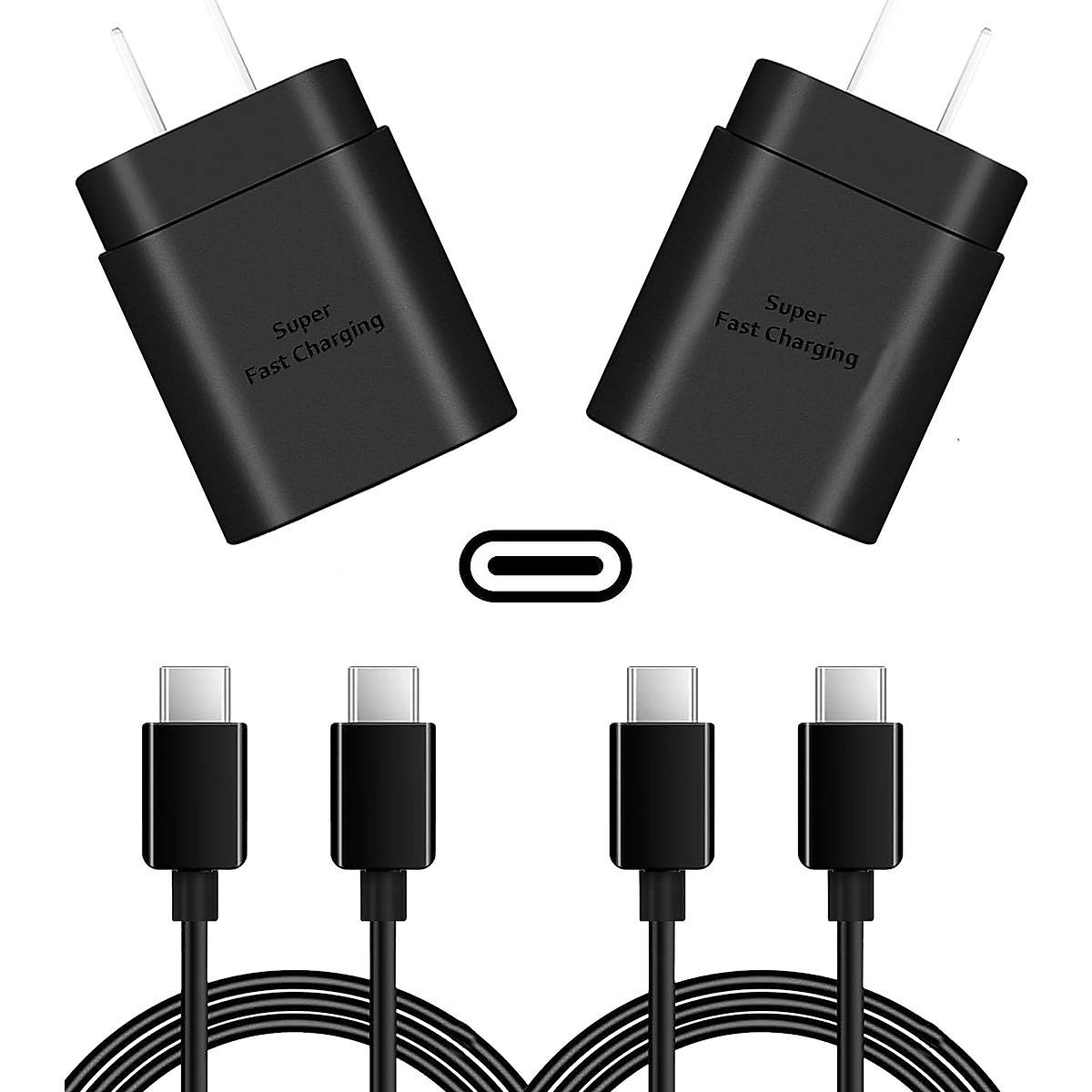 USB C Fast Charger for Samsung 25W Android Phone Charger 2 Pack Wall Charger Block with 6.6Ft Fast Charging Cable for Samsung Galaxy S23 Ultra, S23+/S23/S22/S21/S20/Note 20/Note 10