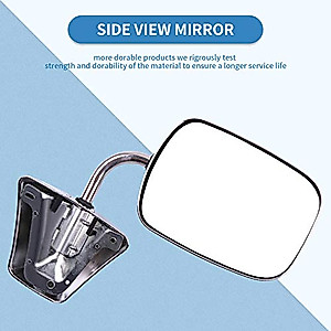 ECCPP Towing Mirror Replacement fit 1973-1991 For Chevy/For Chevy For GMC Jimmy Suburban C10 20 30/C/K1500 2500 3500/K15 25 35 Manual Stainless Mount Folding Chrome Side Mirror Plastic