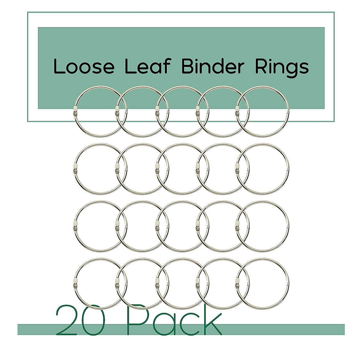 Mr. Pen- Loose Leaf Binder Ring, 20 Pack, 2 Inch, Binder Rings, Book Rings, Metal Rings for Index Cards, Rings for Flash Cards, Flash Card Rings, Index Card Rings, Clip Rings, 2 Inch Binder Rings